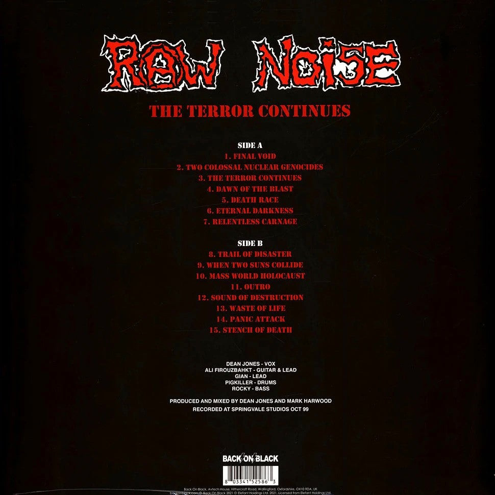 RAW NOISE – The Terror Continues LP (red vinyl) – CITY NOISE